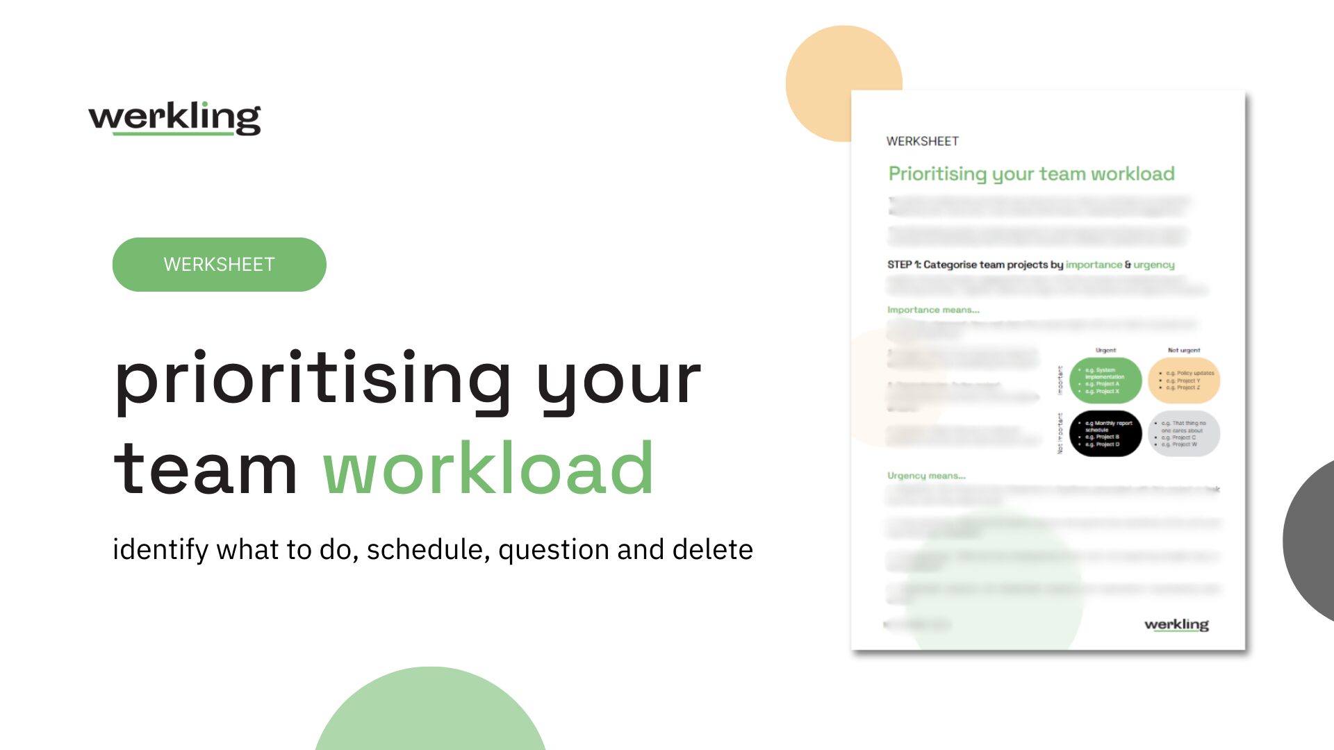 Prioritising your team workload - Werkling